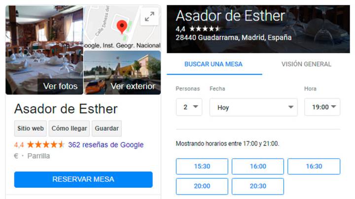 Cómo reservar mesa en un restaurante desde el buscador de Google ...